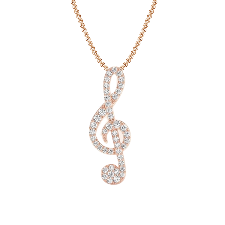 Diamond Treble Clef Necklace | Armans Fine Jewellery