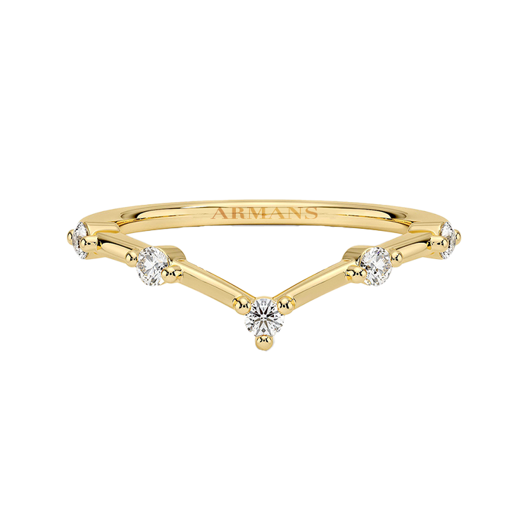 Golden Wishbone Diamond Ring | Armans Fine Jewellery