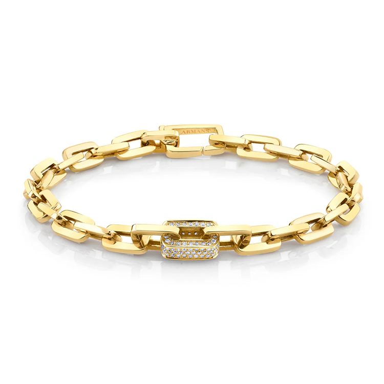 Men's Chain Link Bracelet with Pavé Diamonds | Armans Fine Jewellery