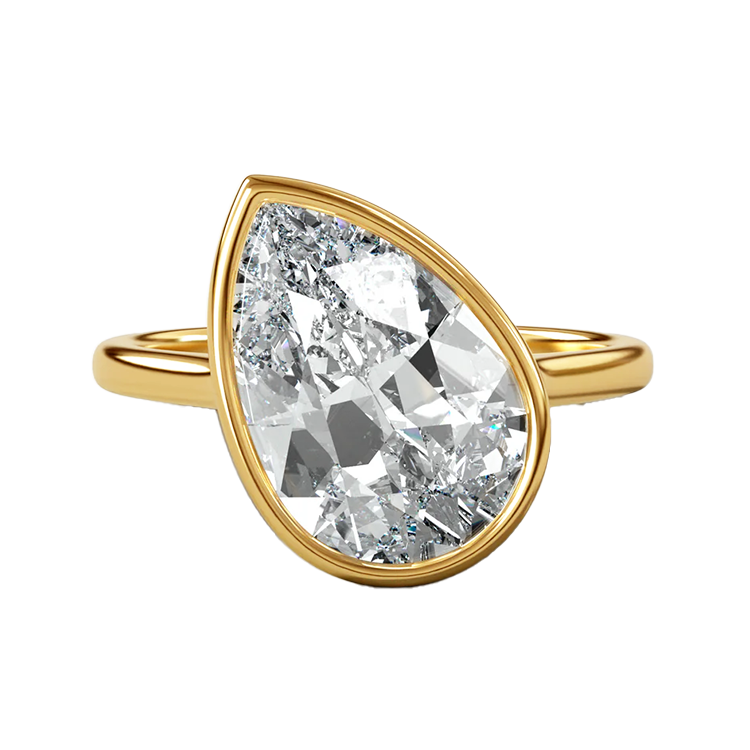 Tilted Pear Bezel Lab Grown Diamond Engagement Ring | Armans Jewellery ...
