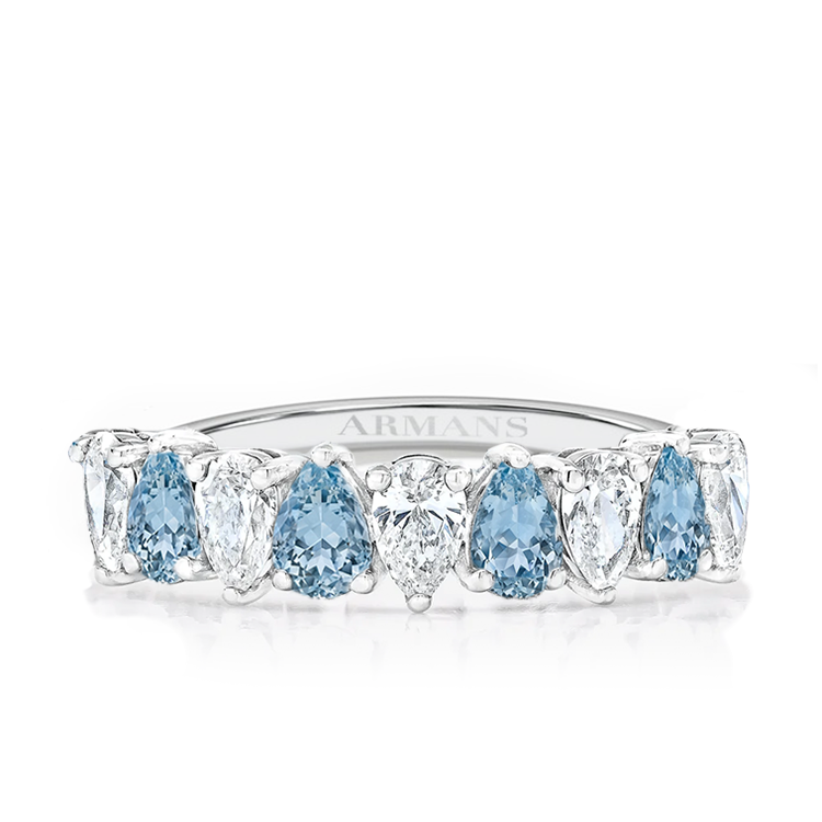 Petite Pear Half Band Gender Reveal Ring | Armans Fine Jewellery